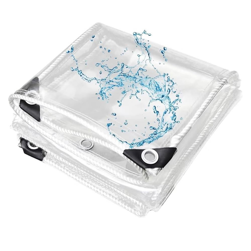 Clear Waterproof PVC Tarp with Metal Eyelets - Foldable Transparent ...