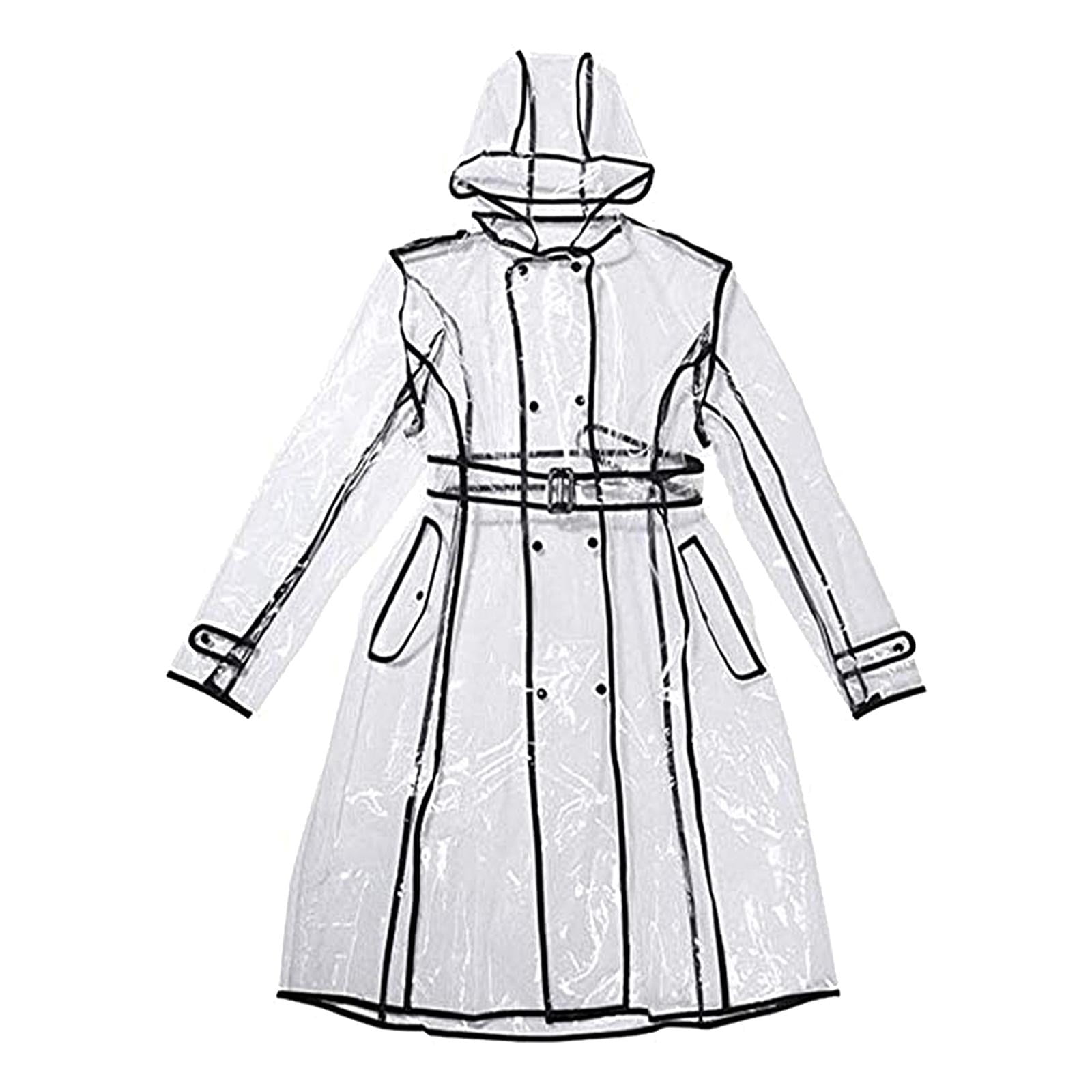 Walmart Clear Waterproof Raincoat, Reusable EVA Rainwear Poncho Jacket ...