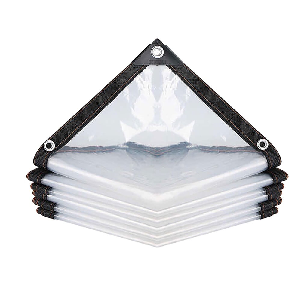 Clear Waterproof Tarpaulin Heavy-Duty Rainproof Poly Tarp with Grommets ...