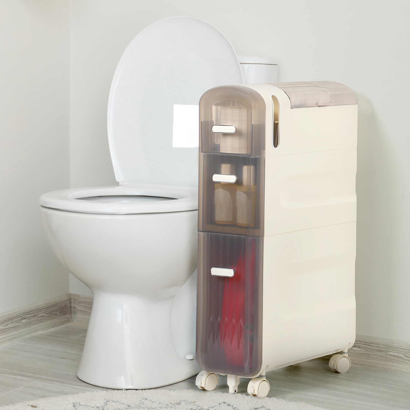 Clear White 3-Layer Gap Storage Shelf - Perfect for Tight Spaces ...