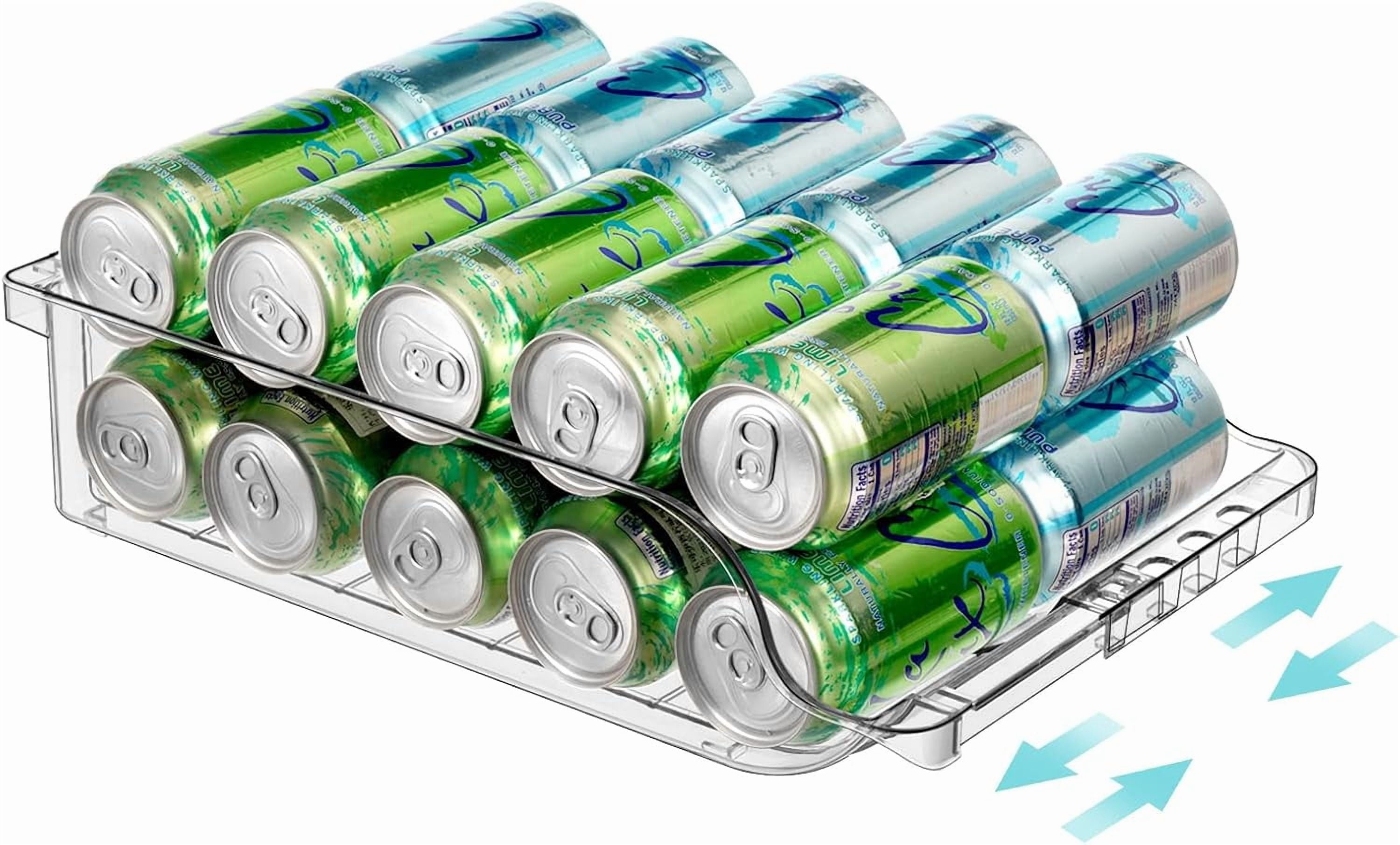 Clear Width Adjustable Soda Can Organizer for Refrigerator Expandable ...