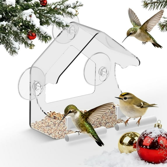 Clear Window Bird Feeder For Outside - Strongest Suction Cups 360° View ...