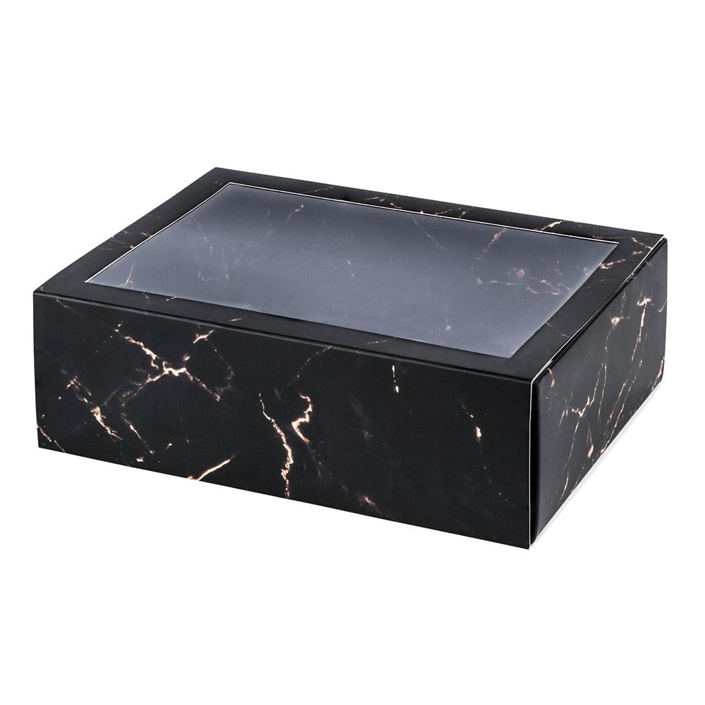 Clear Window Gift Boxes Rectangle Black 7.5" X 5" X 2.5" 12 Pack ...