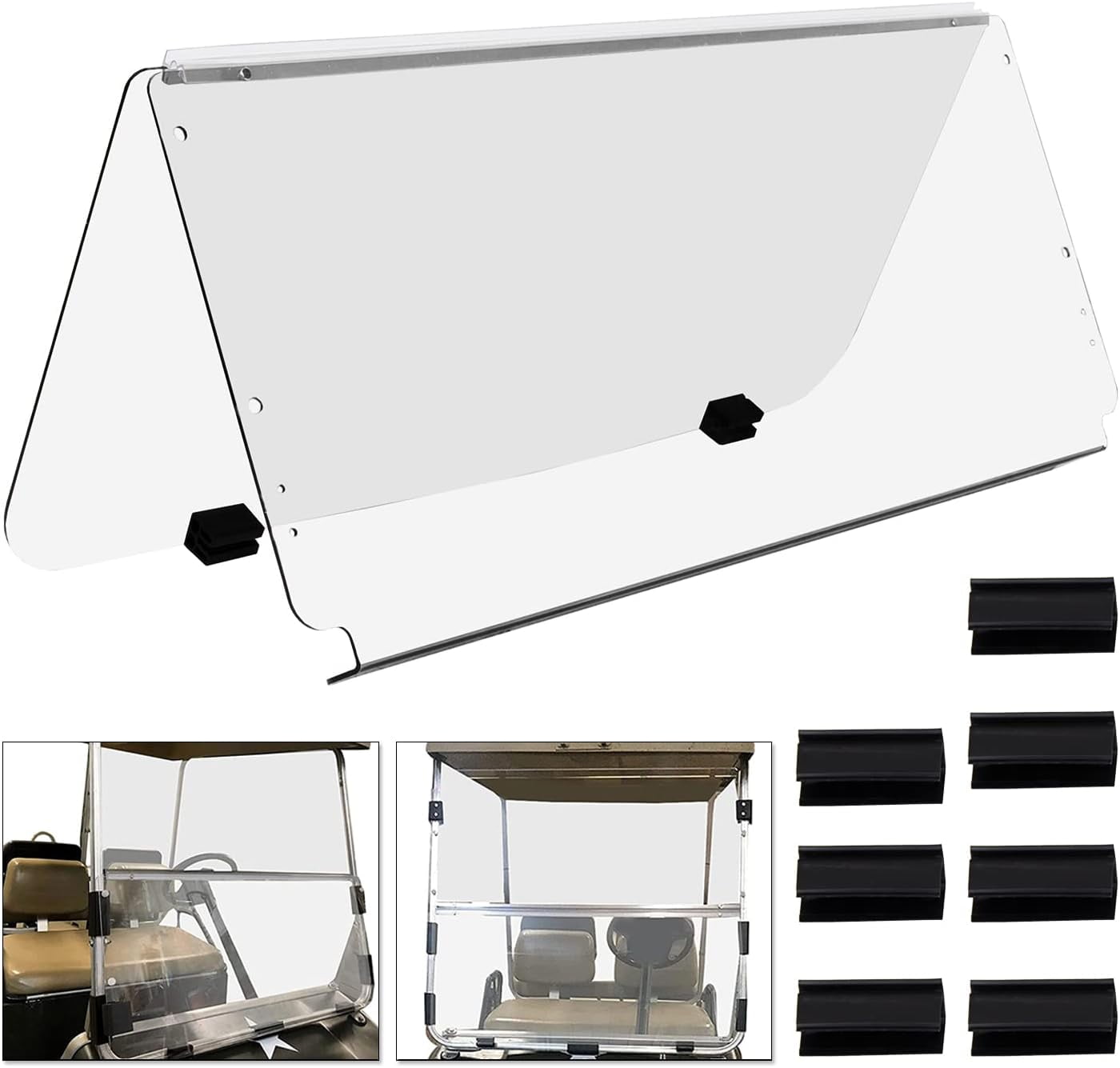 Clear Windshield Compatible with 1982-2000.5 Club Car DS Golf Cart ...