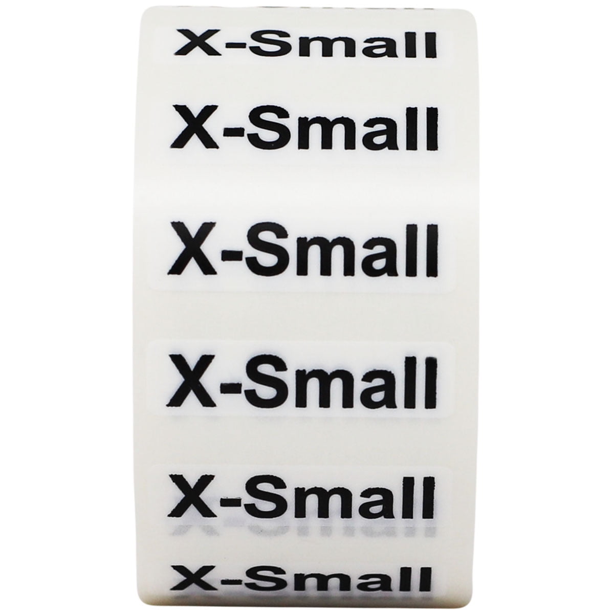 Clear X-Small Clothing Size Strip Stickers | 1.25 x 5" Inches Wide ...