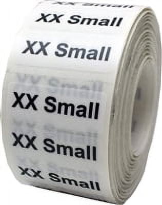 Clear XX-Small Clothing Size Strip Stickers | 1.25 x 5 Inches Wide ...
