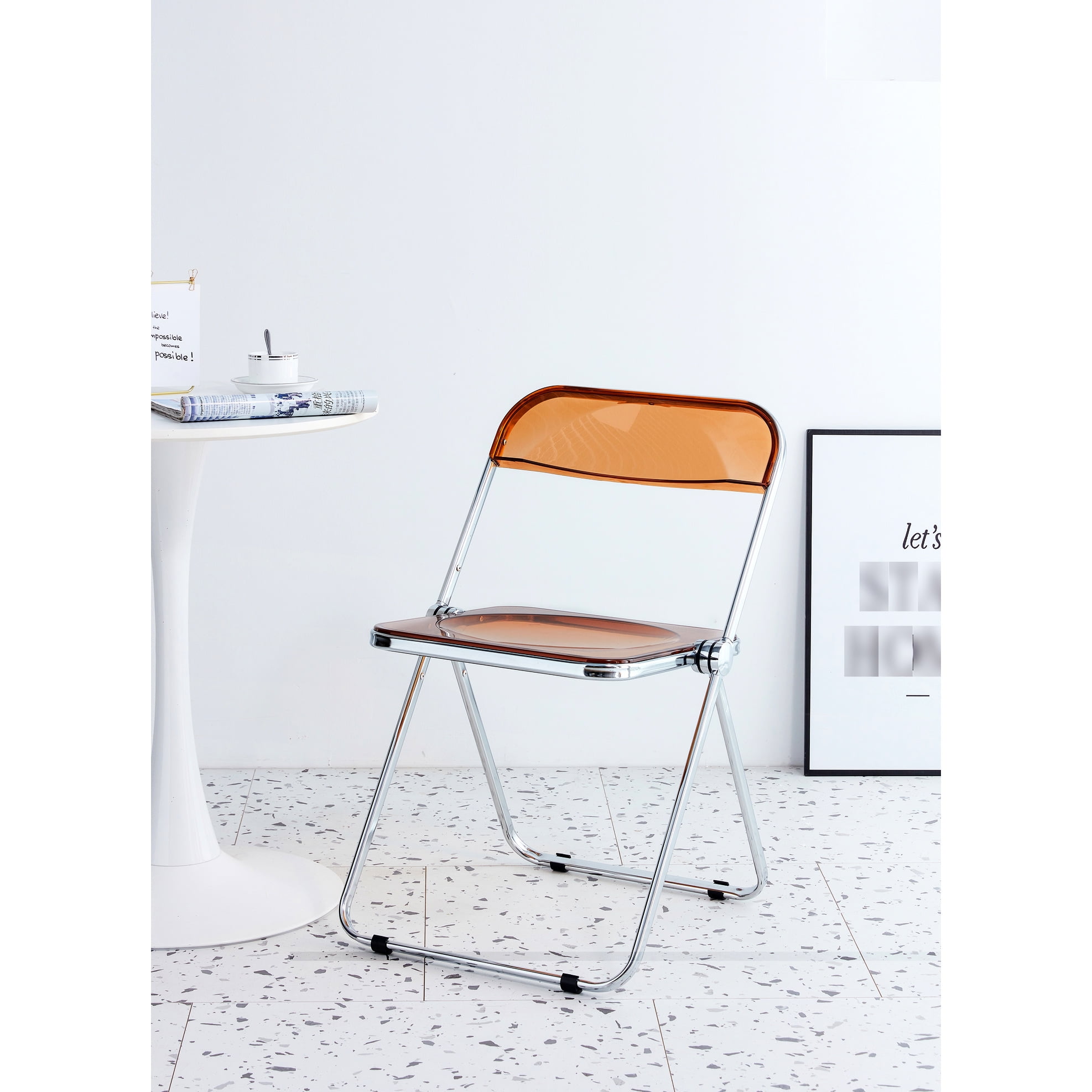 Clear Yellow Folding Chair For Living, 13.11 Lb Weight, 29.85 In Height ...