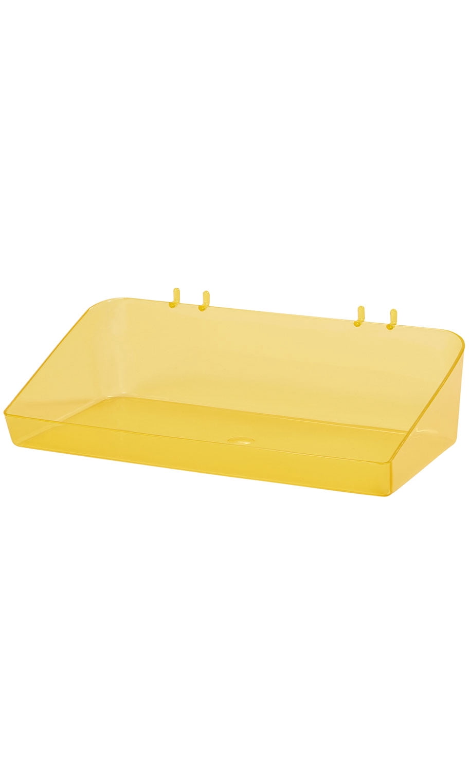 Clear Yellow Plastic Tray for Slatwall - 6½”L x 12”W x 3”D - Set of 2 ...