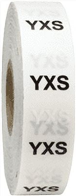 Clear Youth YXS Modern Design Clothing Size Strip Stickers, 3/4 x 6 ...