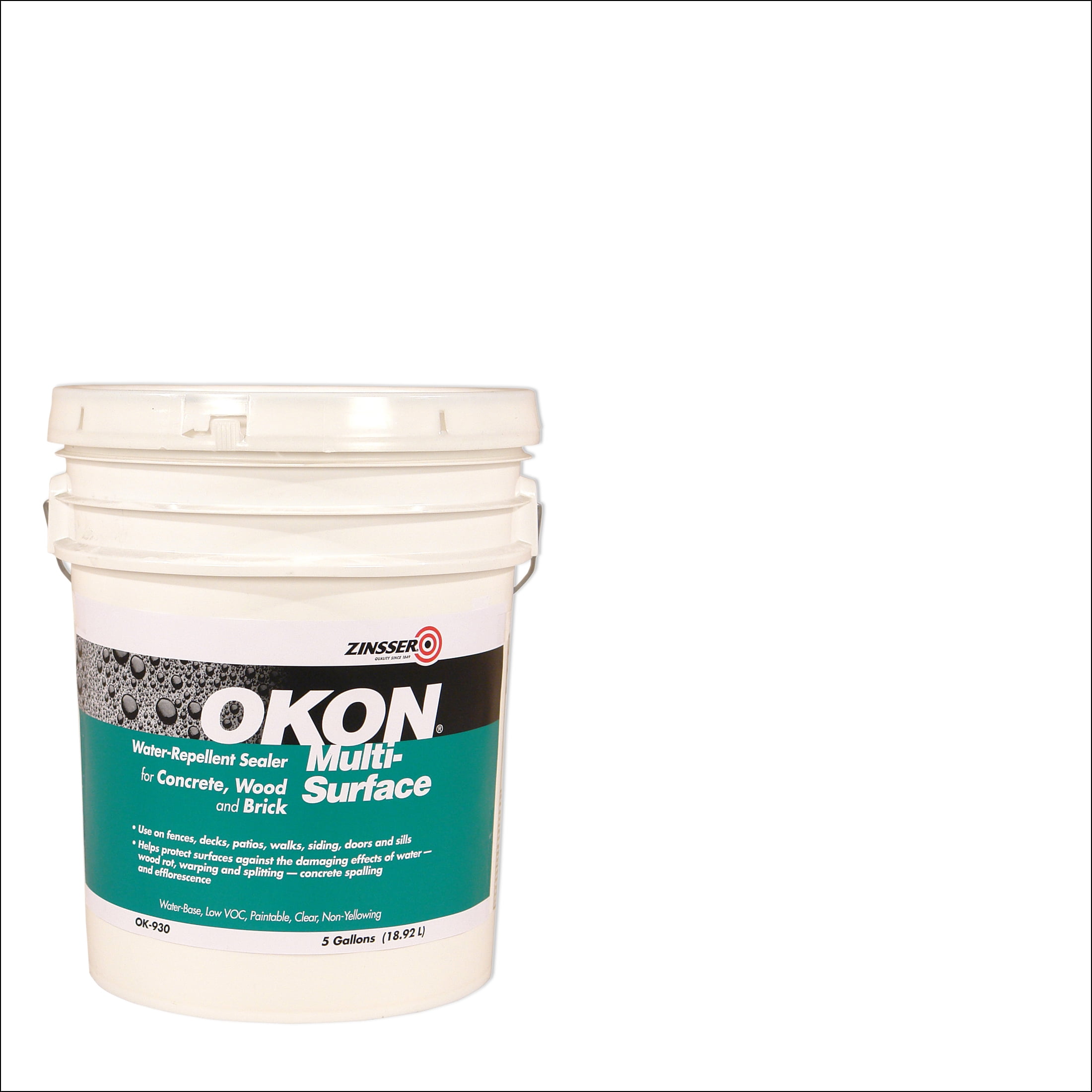 Clear, Zinsser Okon Multi-Surface Water Repellent Sealer - OK930, 5 ...