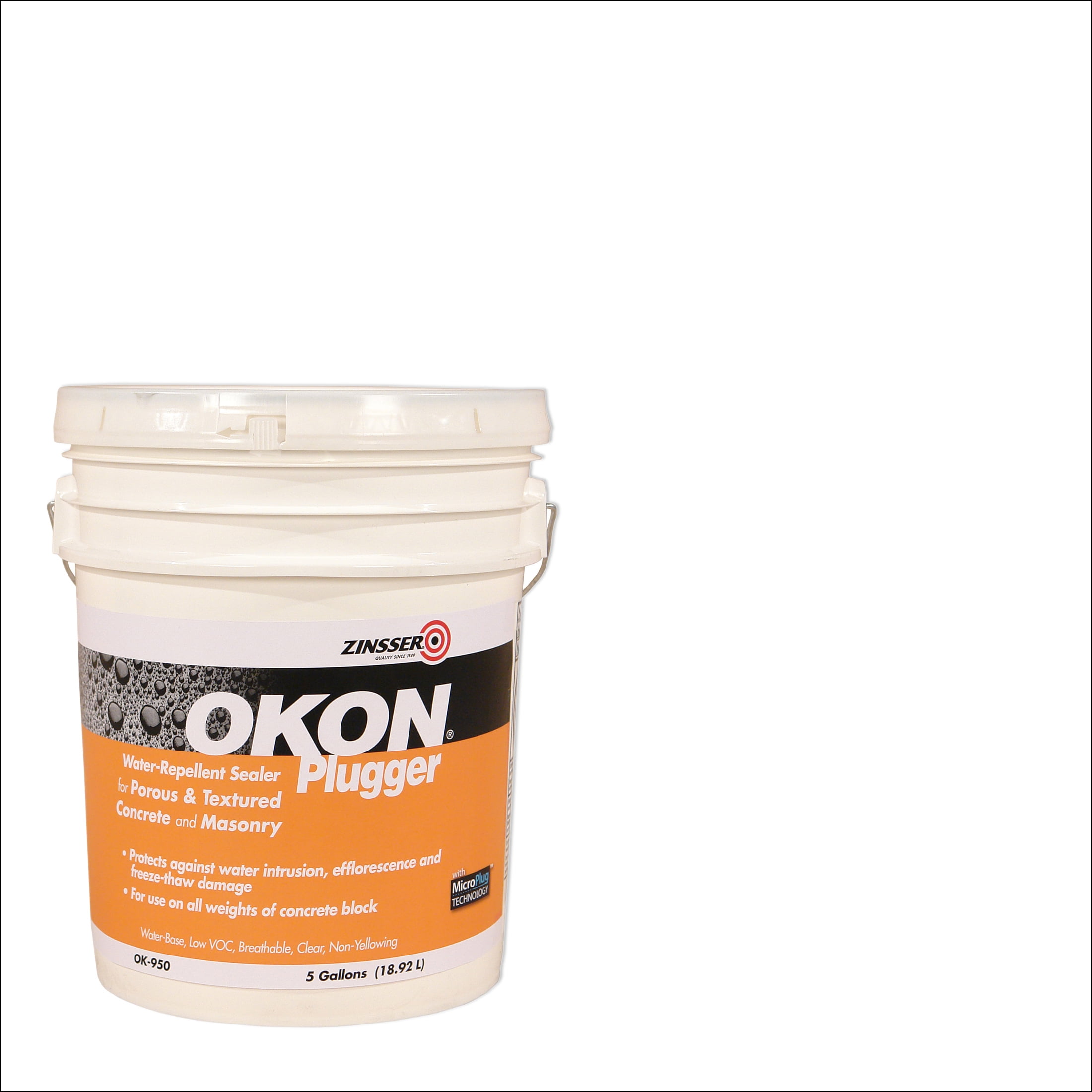 Clear, Zinsser Okon Plugger Concrete and Masonry Water Repellent Sealer ...