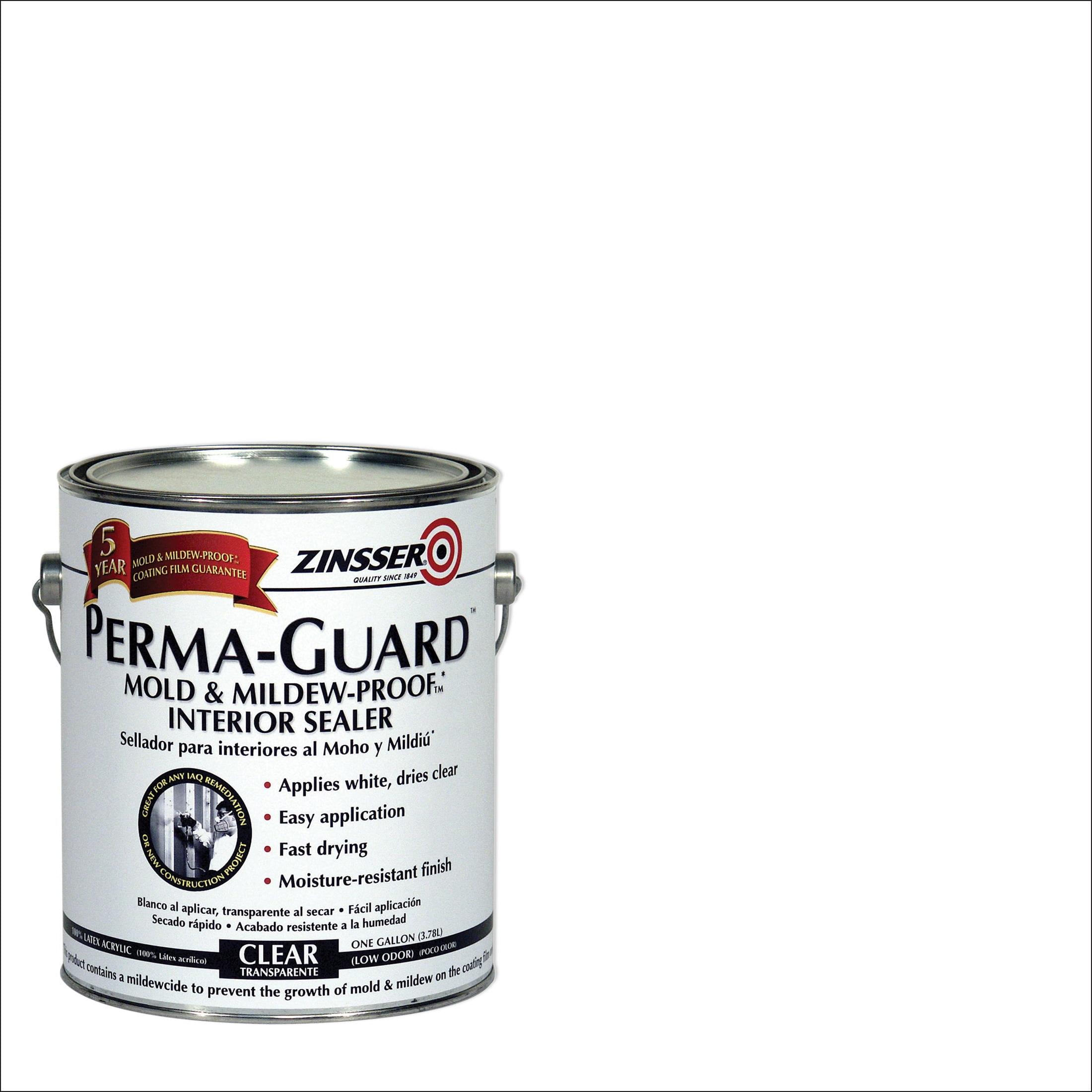 Clear, Zinsser Perma-Guard Mold & Mildew-Proof Interior Sealer- Gallon ...