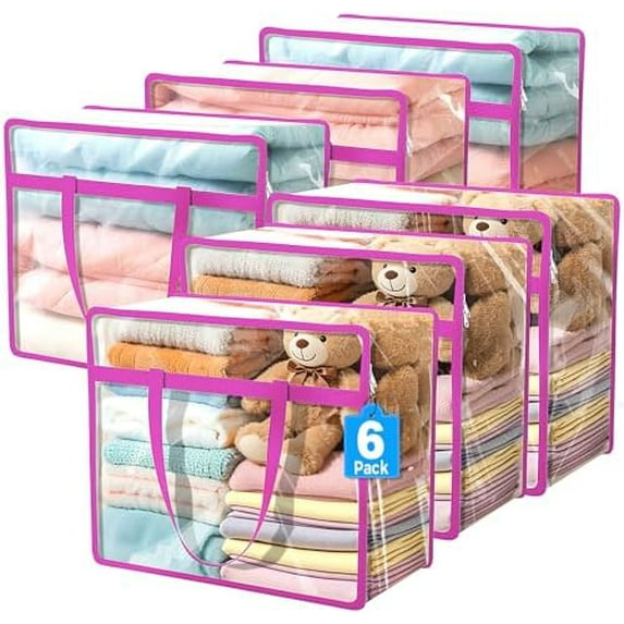Clear Zippered Storage Bags for Clothes,40L Closet Organizers and ...