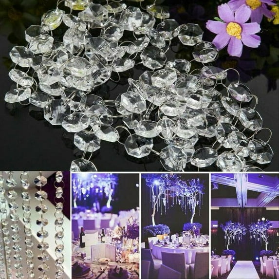 Clear acrylic Crystal Garland Strands, Hanging Bead Chain,Hanging ...