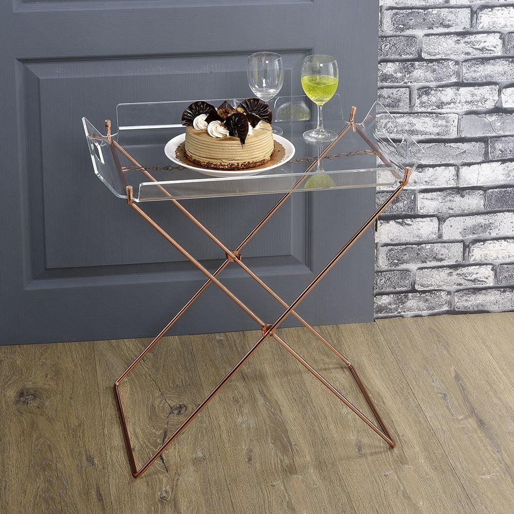 Clear and Copper Tray Table with Removable Tray - Walmart.com