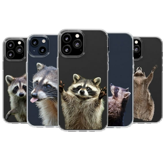 Clear and Funny Animal Phone Case with a Fat Raccoon Portrait for ...
