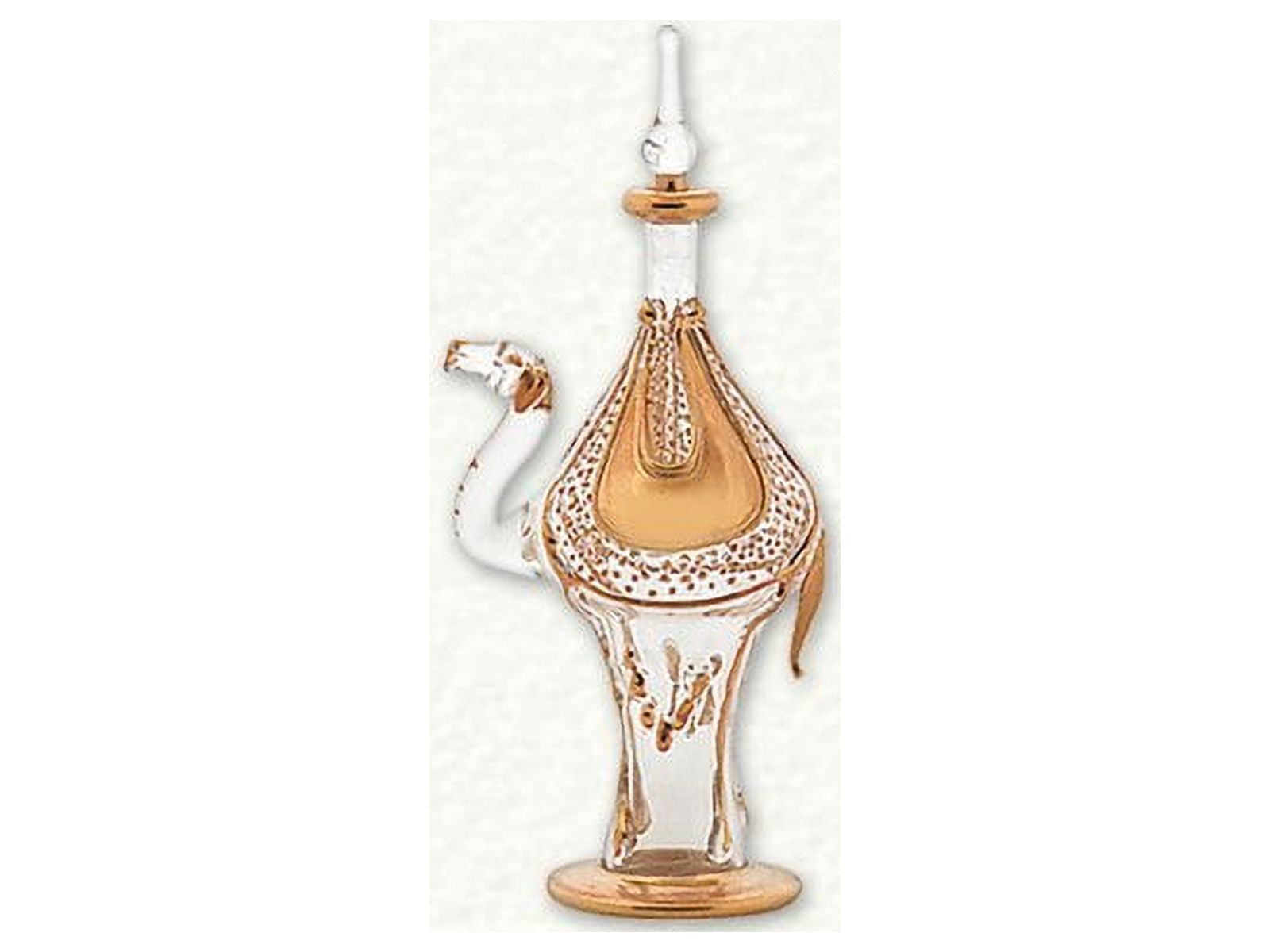 Clear and Gold Camel Egyptian Blown Glass Perfume Bottle - Walmart.com
