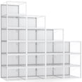 Clear and White 18 Pack X-Large Plastic Stackable Shoe Storage ...