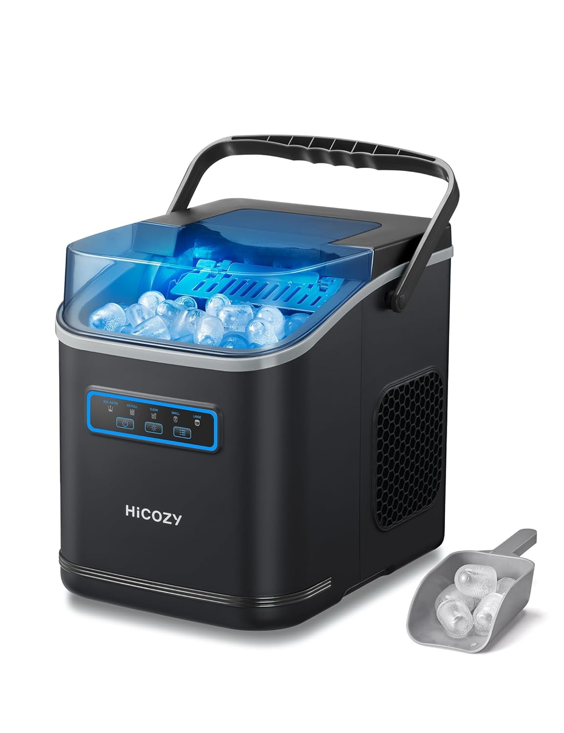Clear ew Ice Maker Countertop, Self-Cleaning Ice Machine with Ambient ...