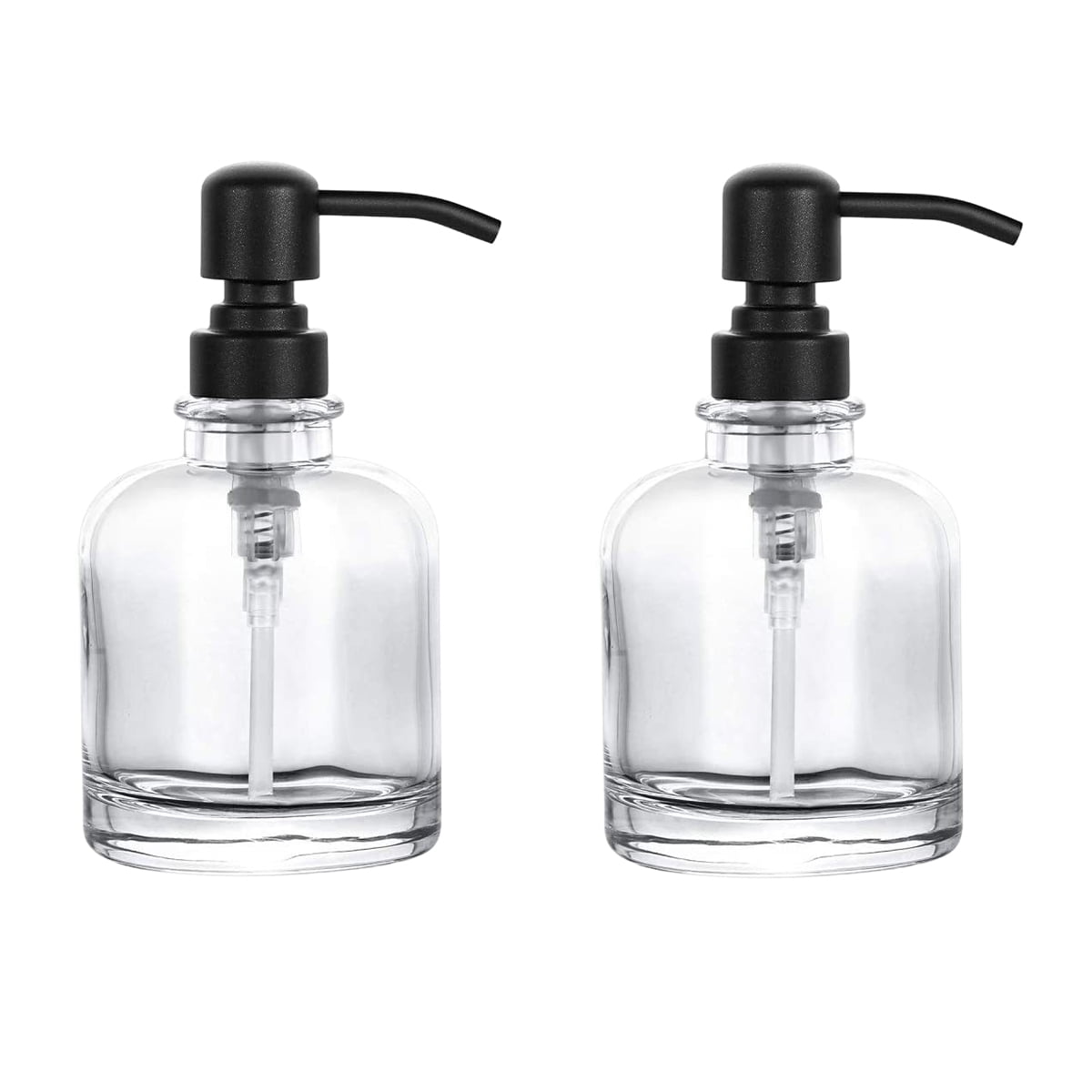 Clear glass hand sanitizer dispenser Bathroom comes with silver ...