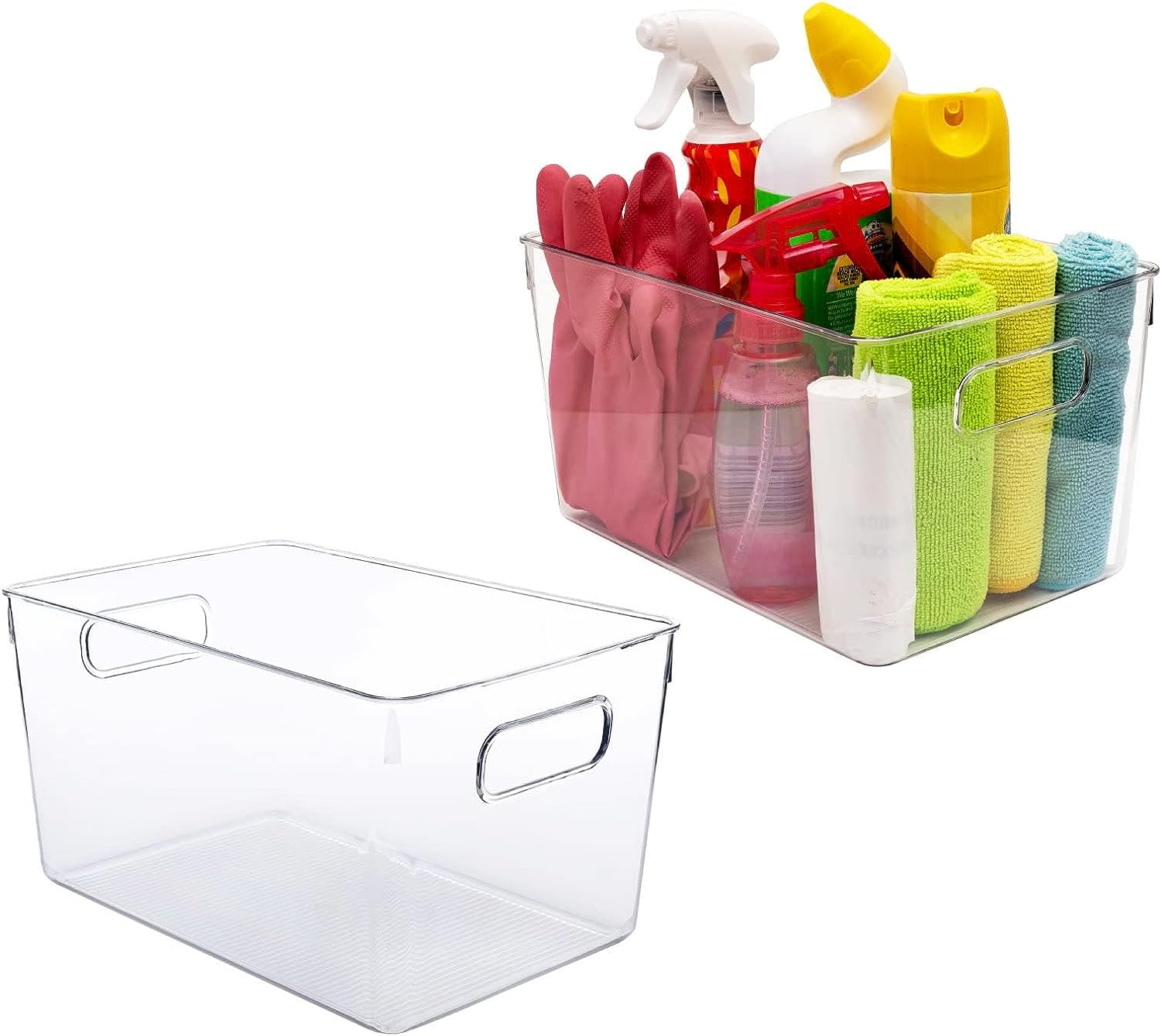 Clear storage organizer bins, Kitchen Cabinet Organizers and Storage ...