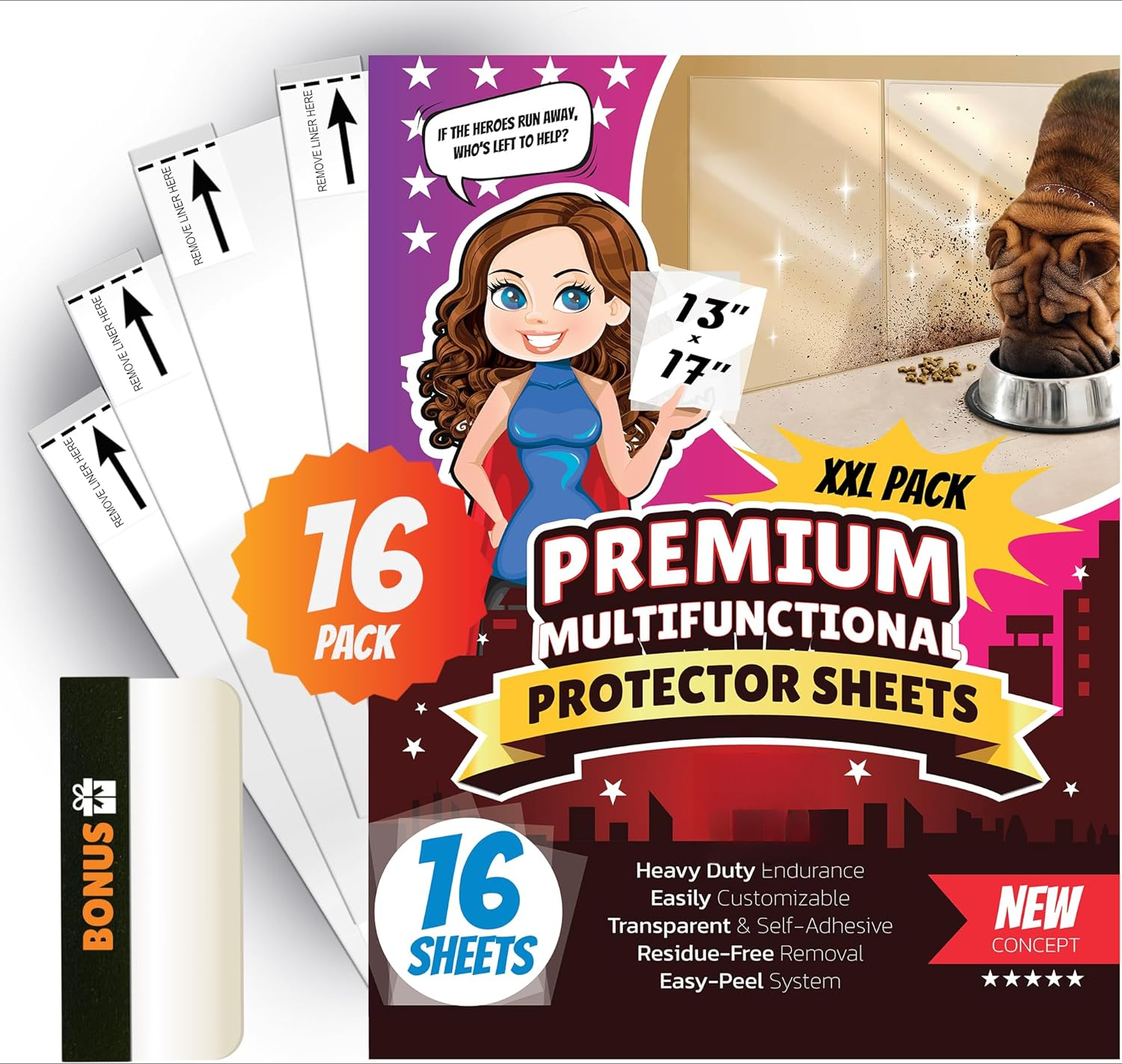 Clear wall protection film, self-adhesive removable film, kitchen ...