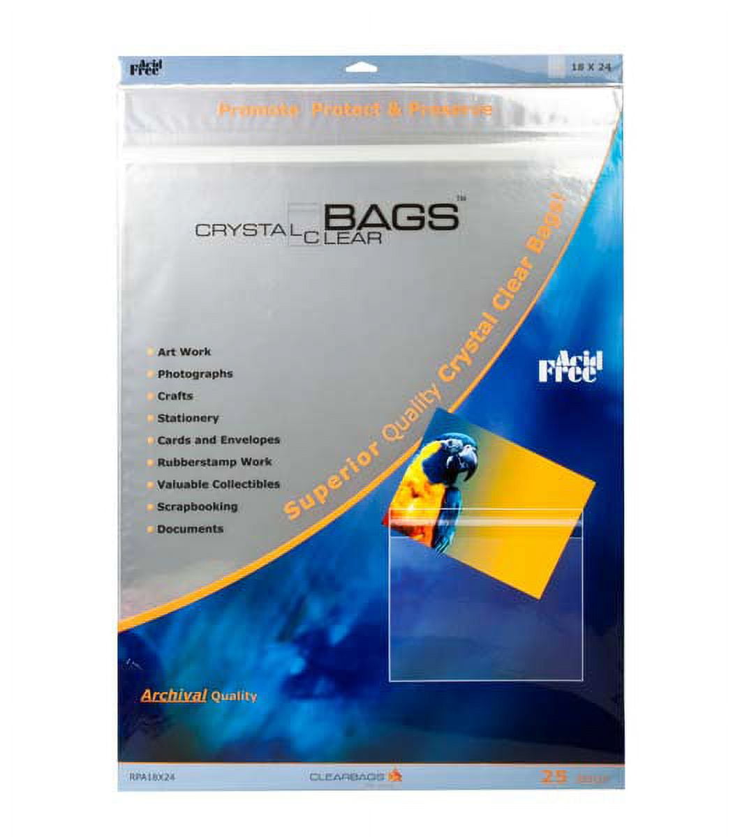 ClearBags 18 7/16" x 24 1/4" Crystal Clear Protective Closure Bags Pack ...