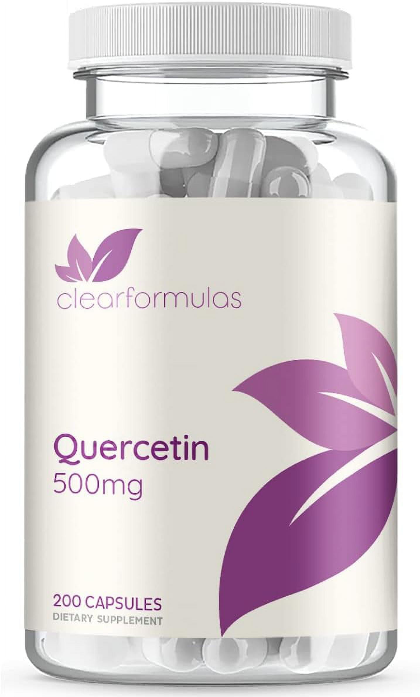 Clear Formulas Quercetin 500mg Supplement, 200 Capsules, Antioxidant ...