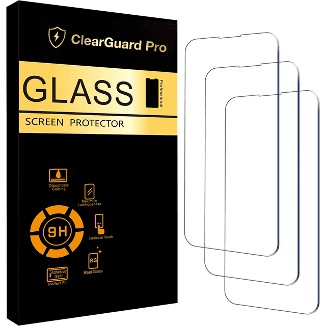 "ClearGuard Pro 3 Pack Ultra-Clear HD Tempered Glass for iPhone 15 Plus ...