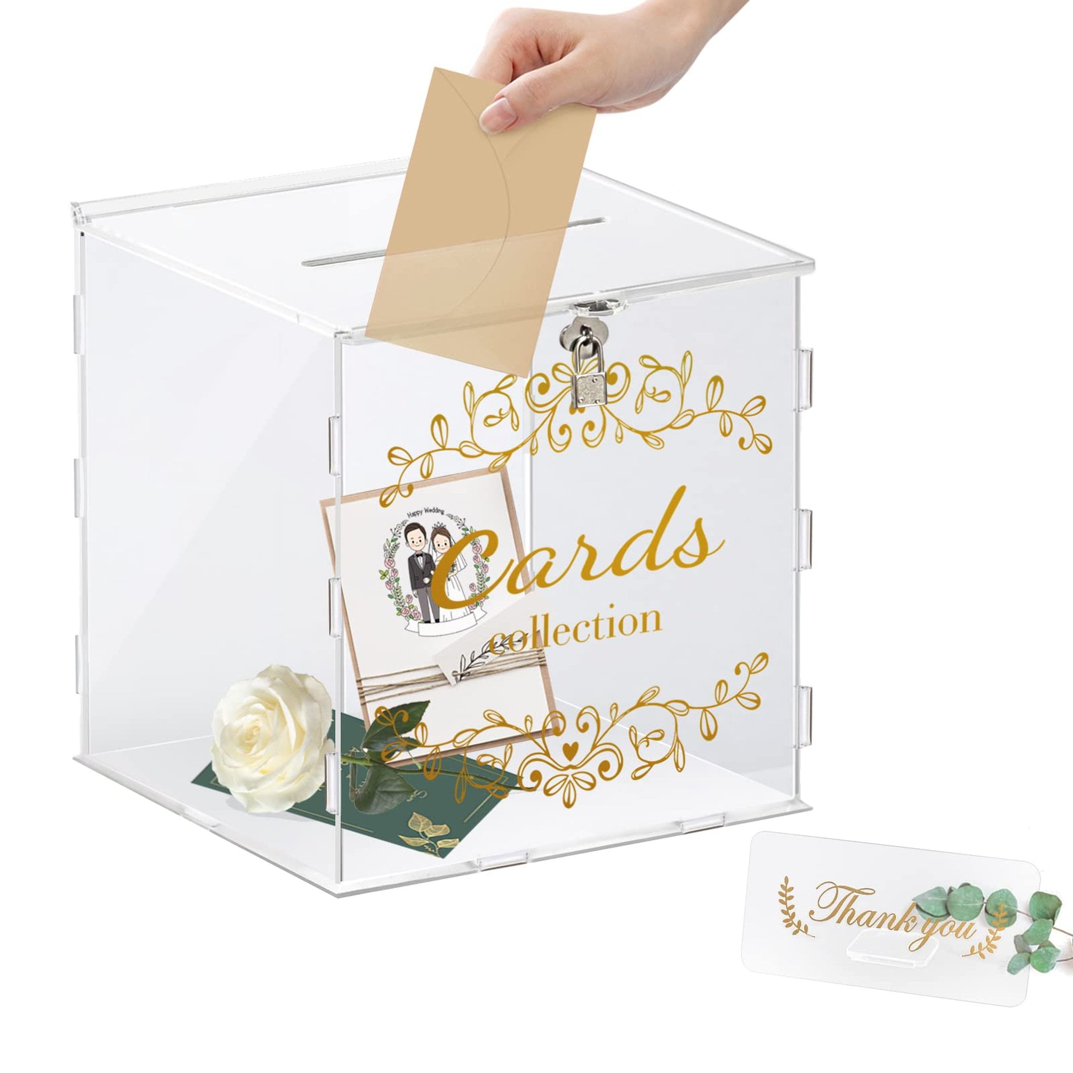 ClearLock Wedding Card Box - Secure and Stylish Acrylic Gift Card ...