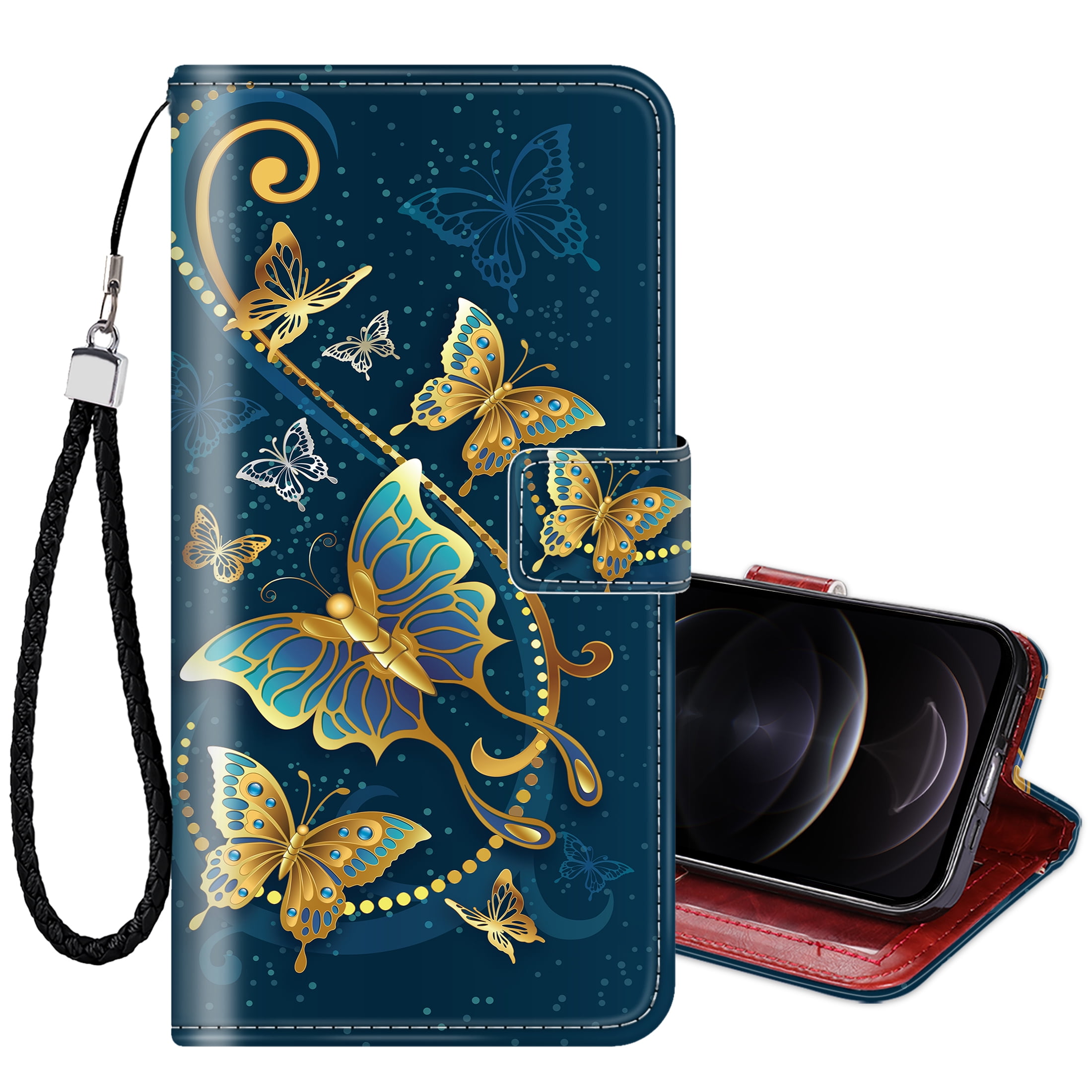 ClearSha iPhone 12 Pro Max Wallet Case for Women, Aesthetic Blue ...