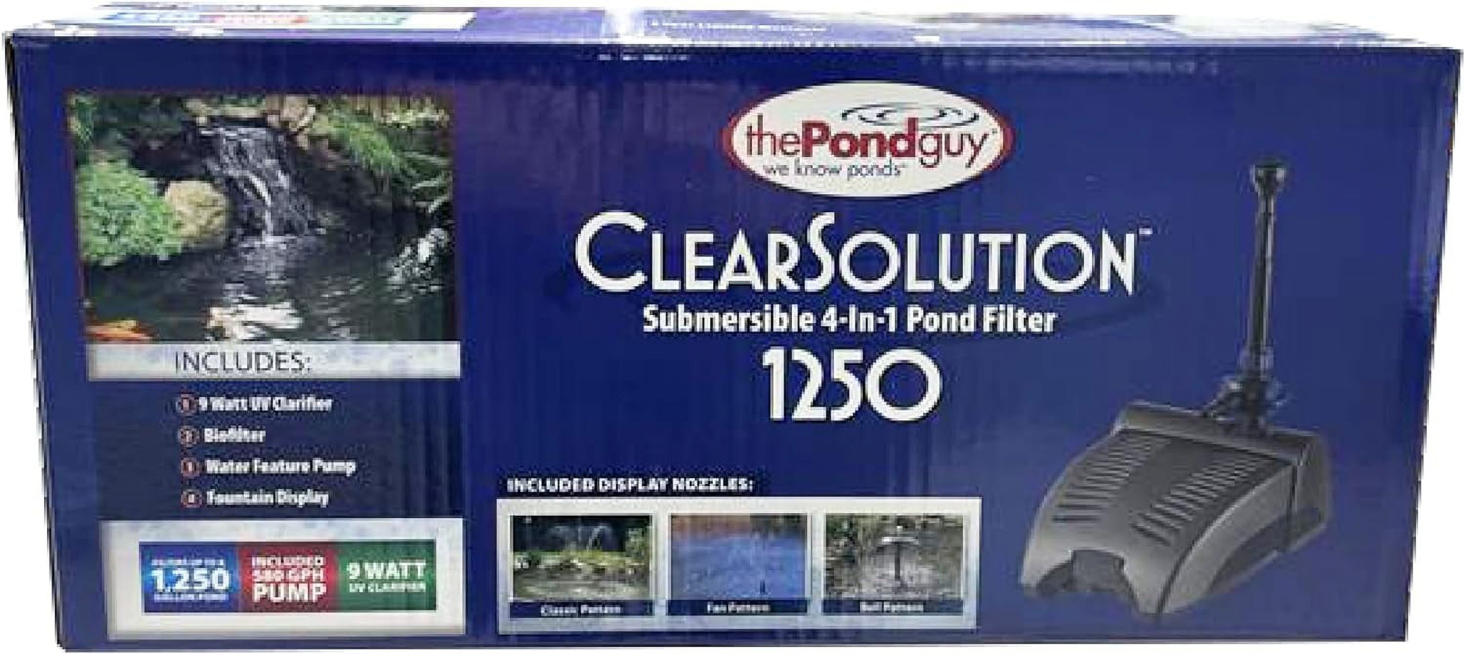 ClearSolution Submersible Filter, Pump & Ultraviolet System for Outdoor ...