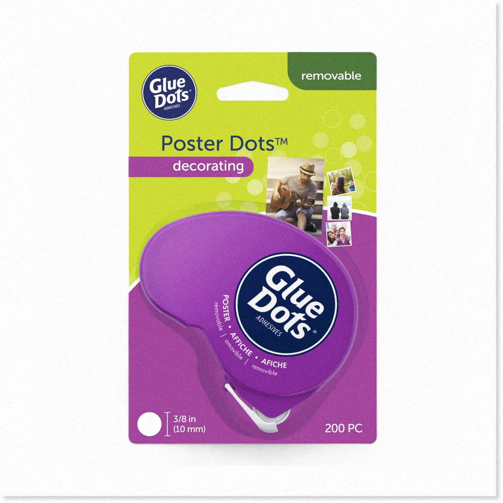 ClearStick Poster Tape Dispenser - Removable, Double-Sided, 3/8 ...