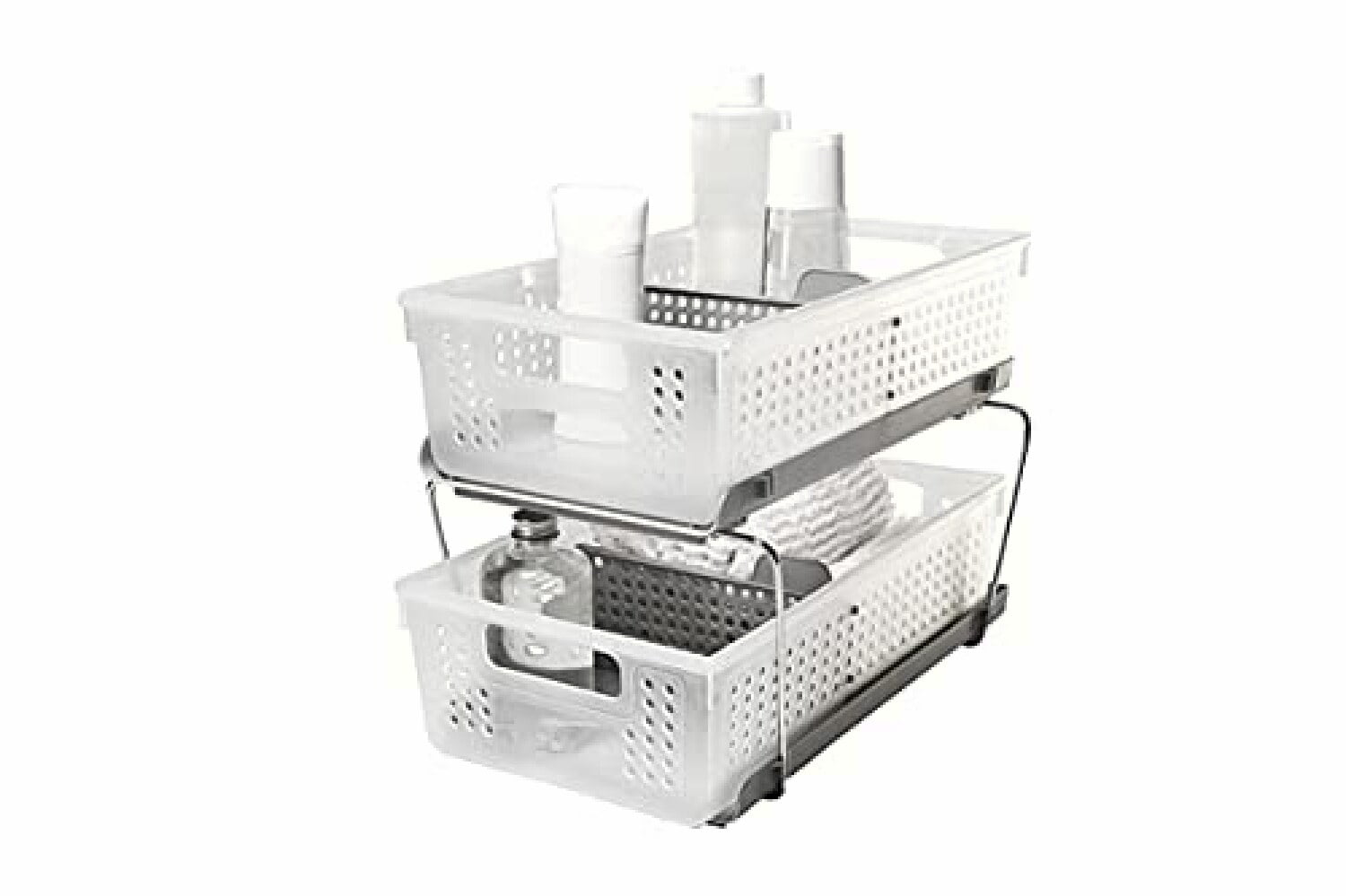 ClearView 2-Tier Slide-Out Organizer: Multipurpose Under Sink & Cabinet ...