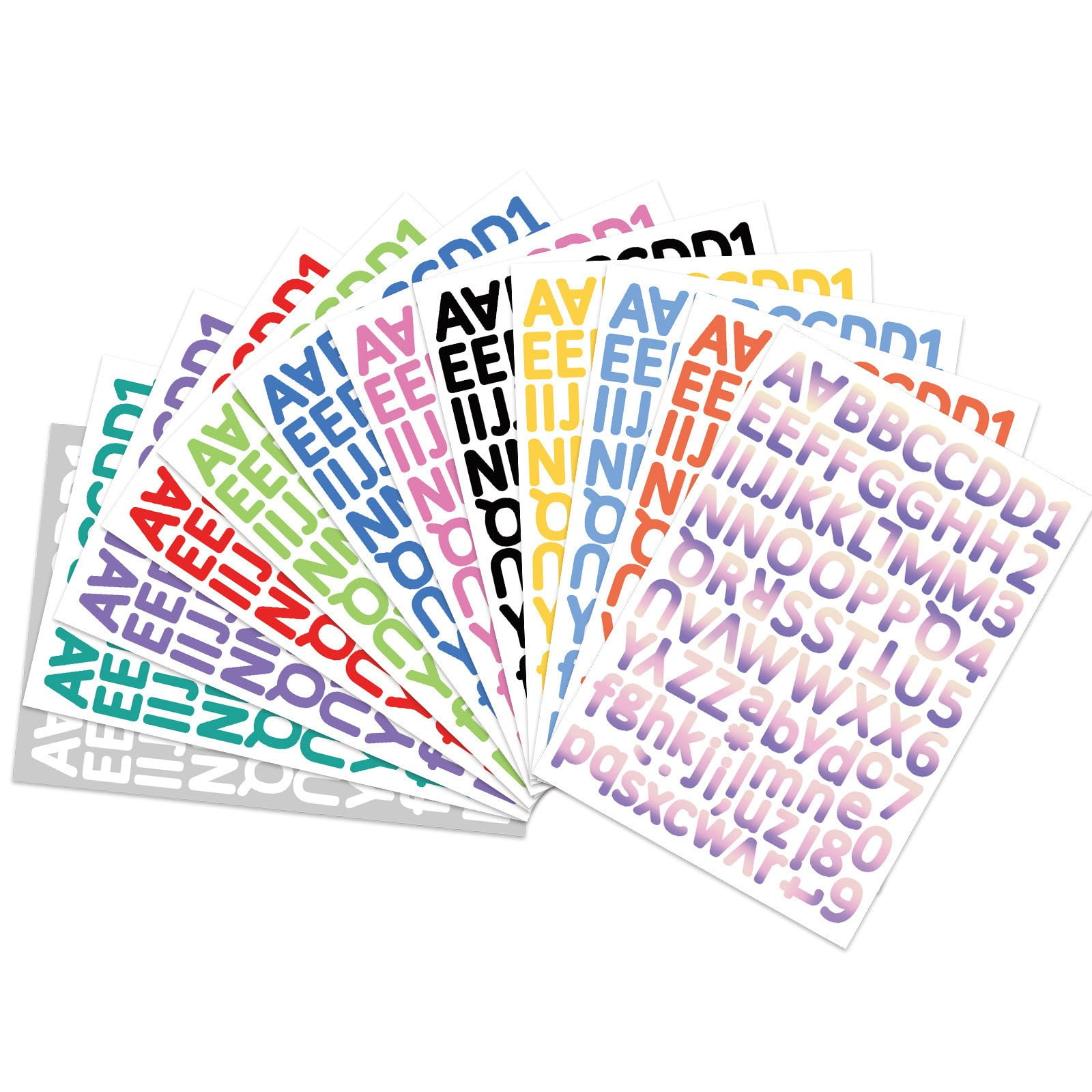 Clearace TOFOTL 24 Sheets Alphabet Stickers, Multicolor Vinyl Self ...