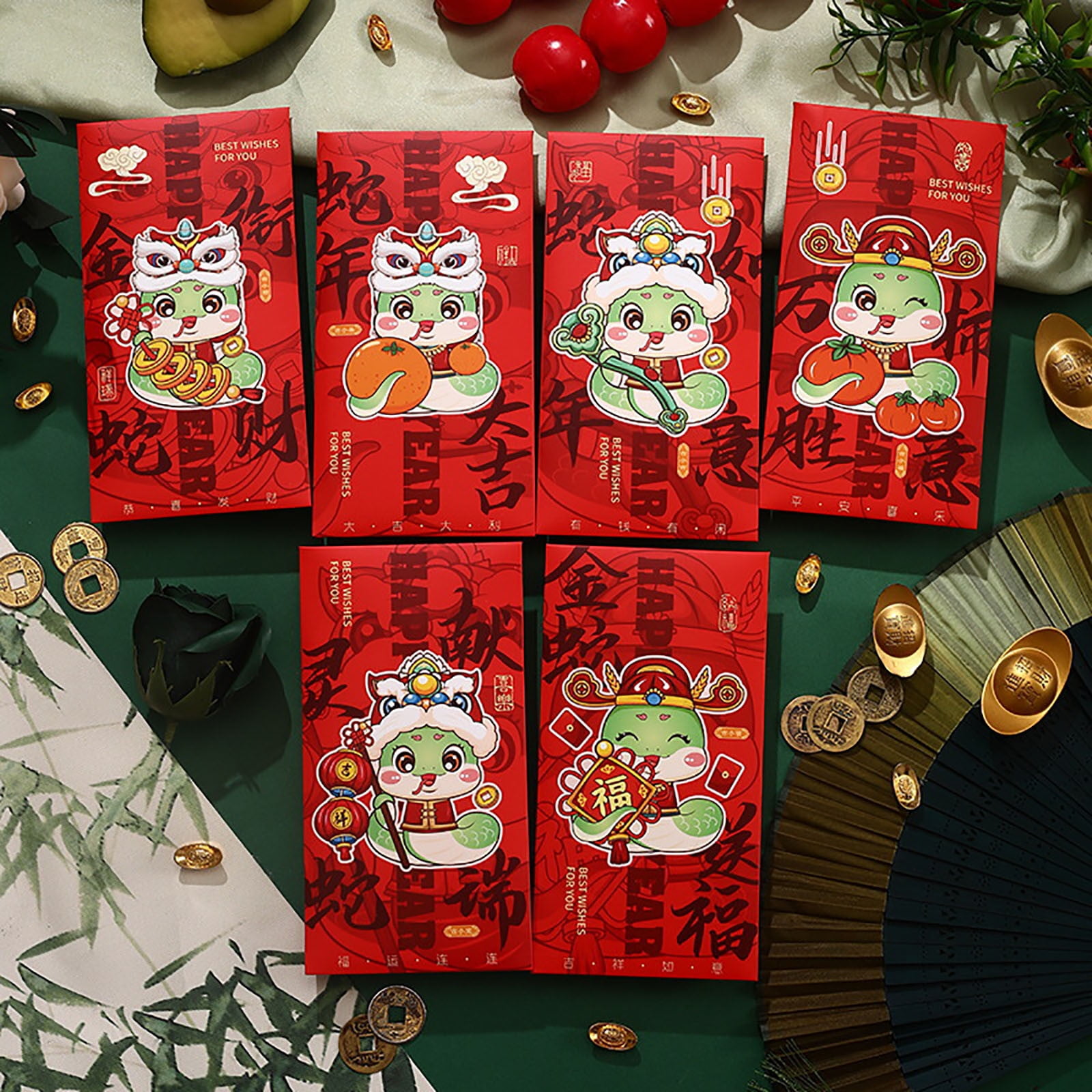 Clearance Under $1 Boovnll 6 Pcs Red Envelopes Chinese, 2025 Year of ...