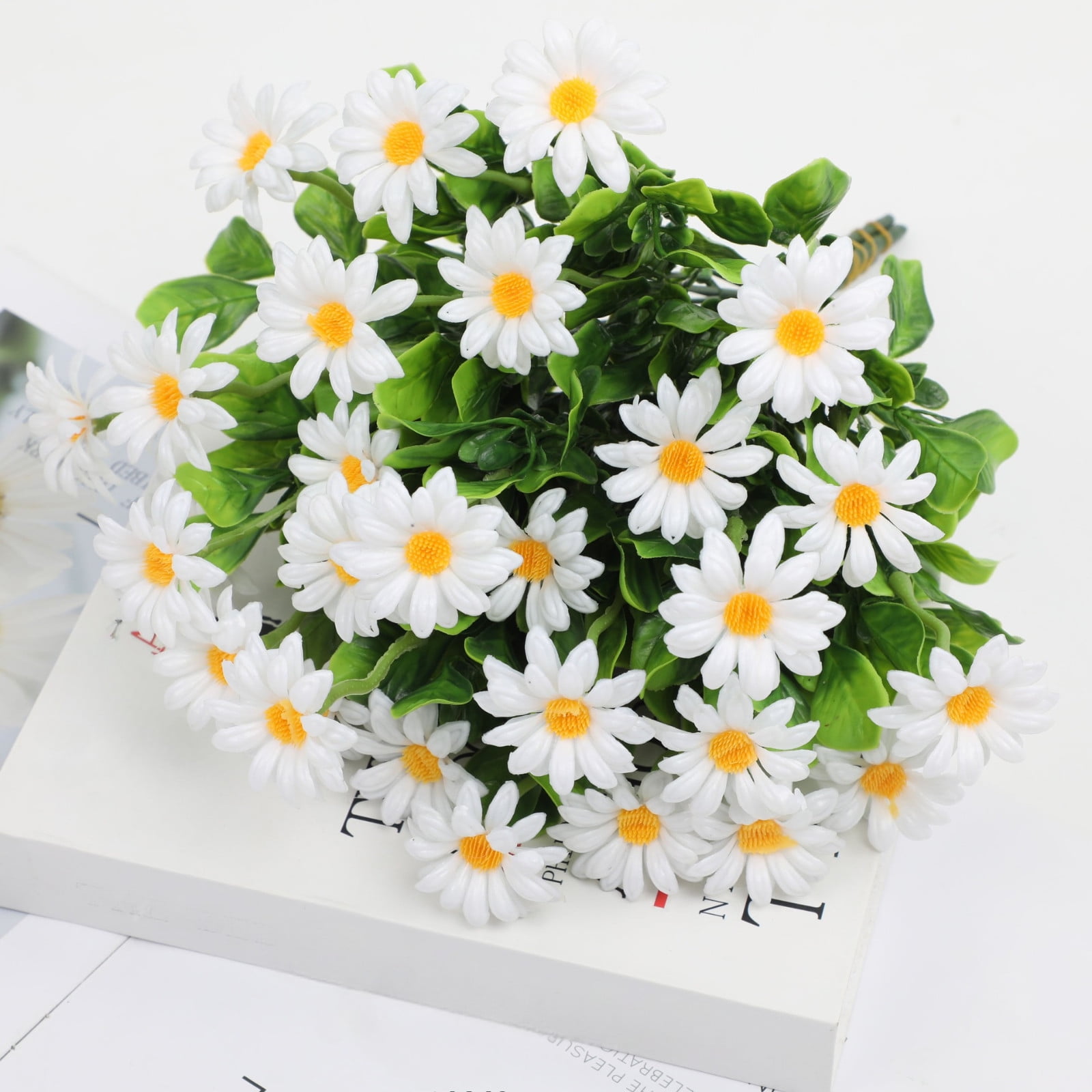 Clearance Under $1 Boovnll Fake Flowers - Fake Daisies Bouquet UV ...