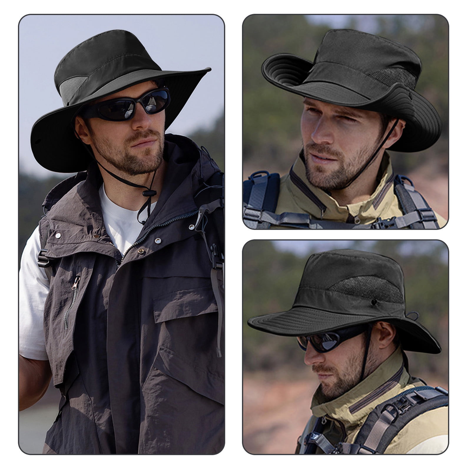 Clearance Under $1 PEONAVET Wide Brim Boonie hat,Sun Protection Fishing ...