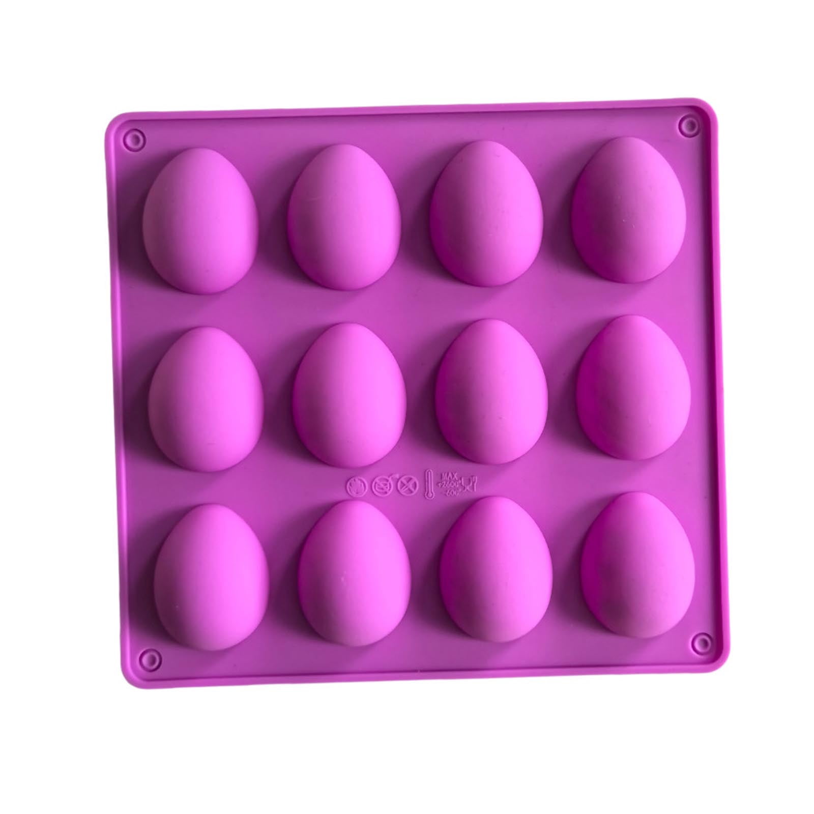 Clearance! 1 Pack 12-Cavity Purple Easter Egg Shape Silicone Molds ...