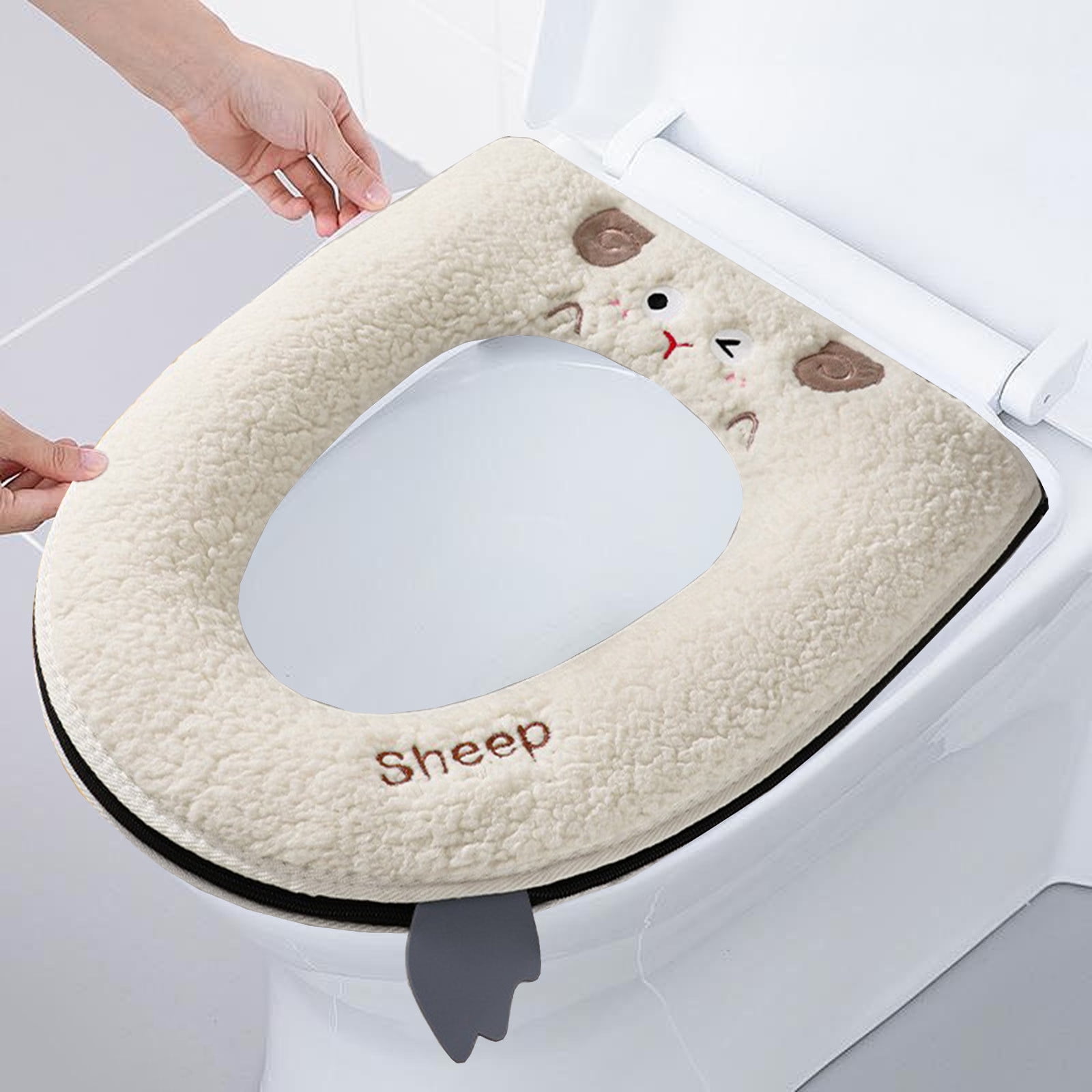 1 Pack Toilet Seat Covers for Bathroom, Bathroom Soft Thicker Warmer ...