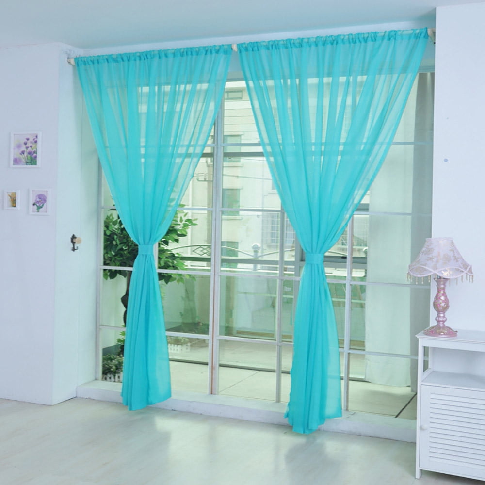 Clearance 1 Pcs Pure Color Tulle Door Window Curtain Drape Panel Sheer ...
