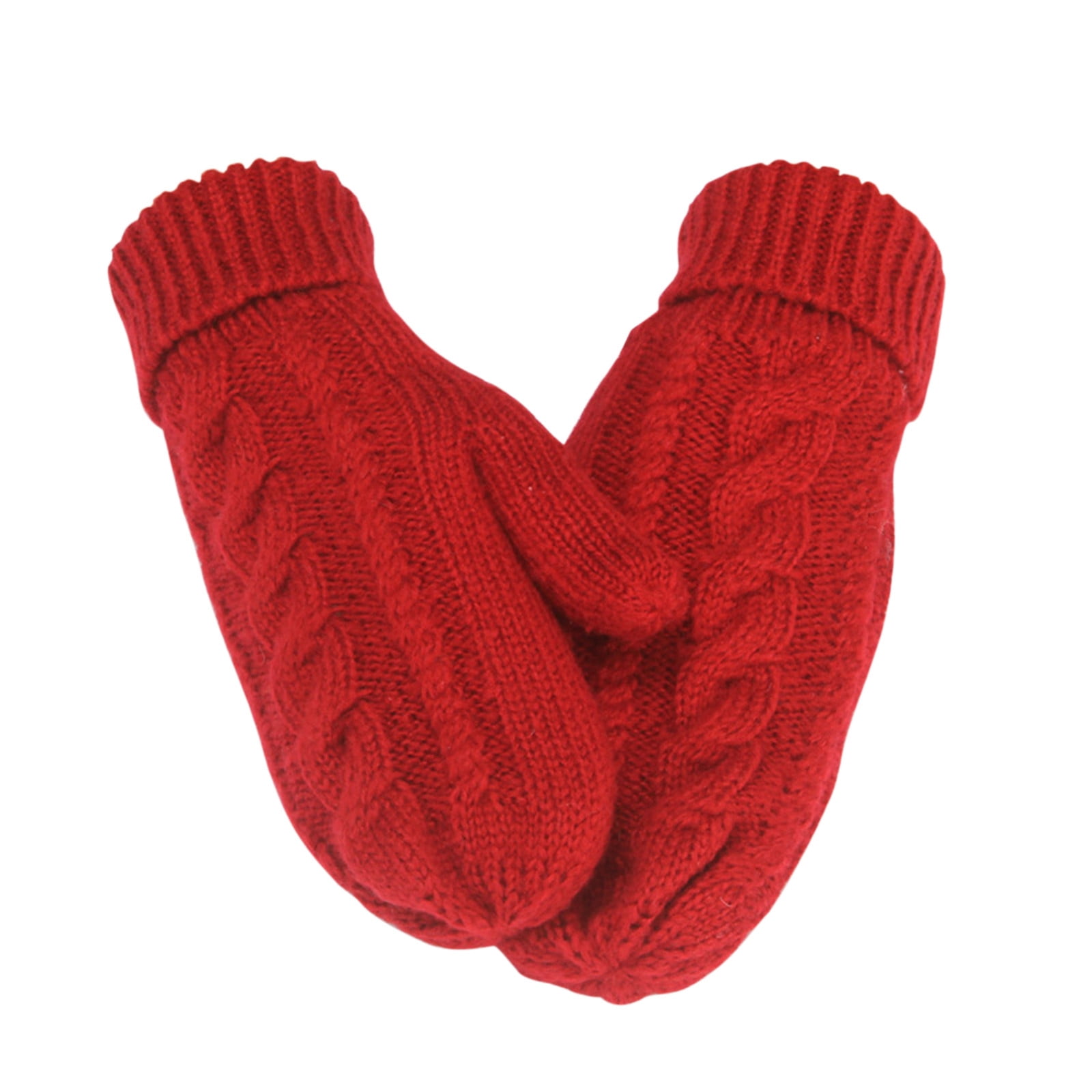 qolati Mittens for Women Cold Weather Fleece Lined Elastic Knit Warm ...