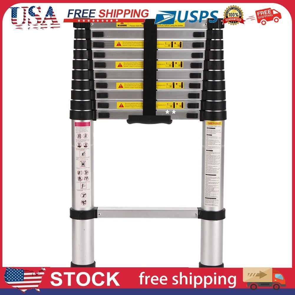 Clearance 10.5 FT Telescoping Ladder - Lightweight Aluminum Metal ...