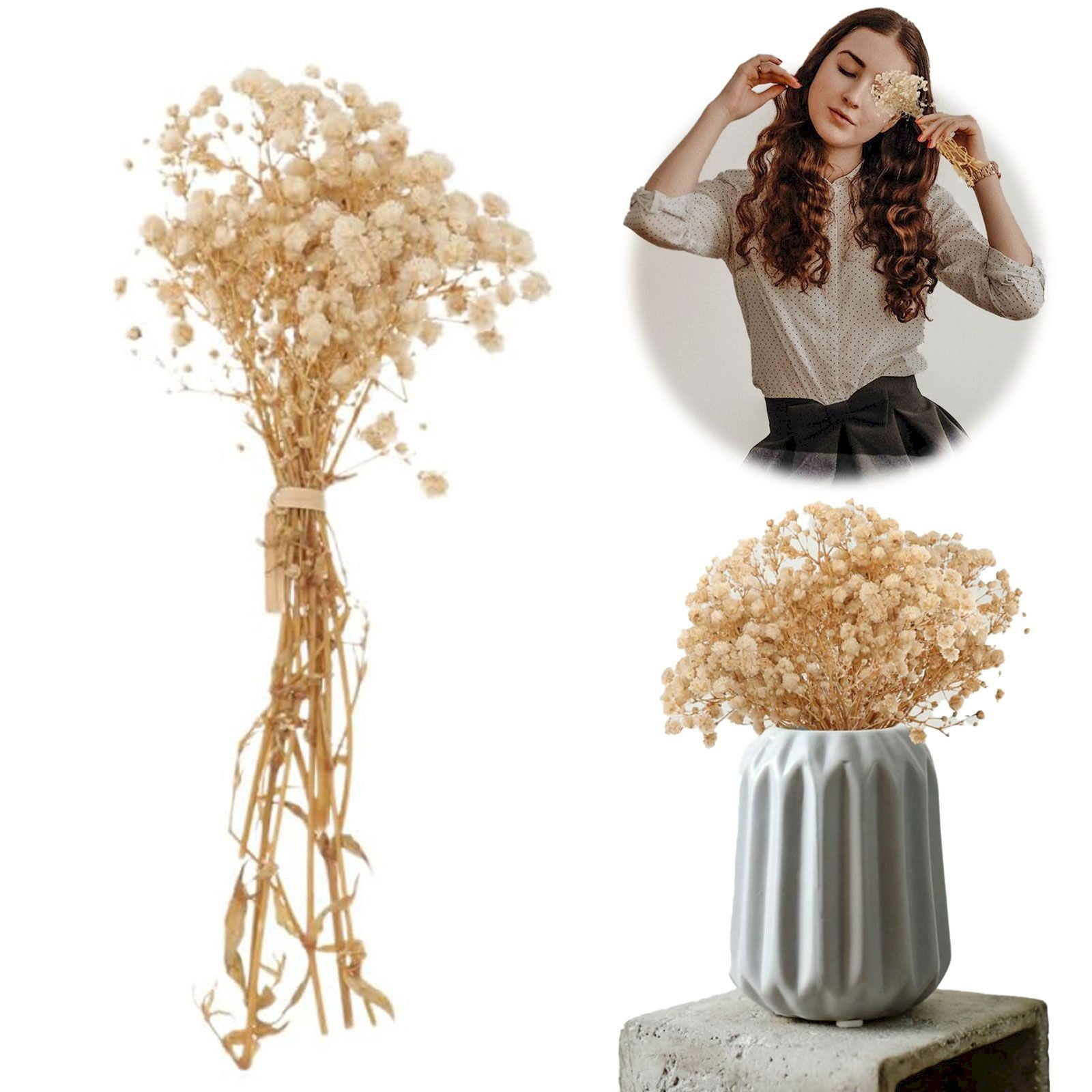 Clearance！10 Breath Bouquet Dried Dry Stems Gypsophila Artificial ...