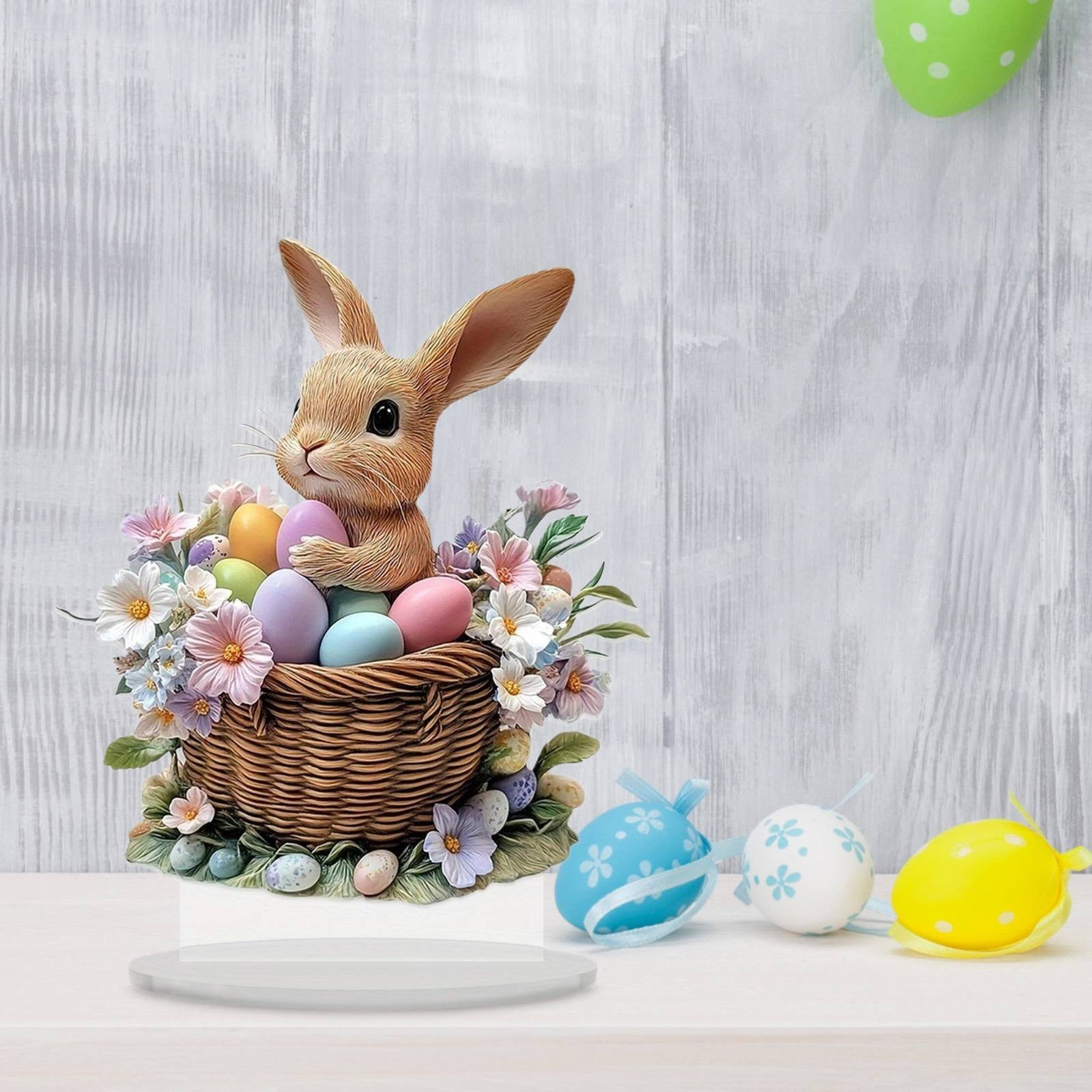 Clearance Under $10 Easter Bunny Eggs Easter Bunny Ornament 2D Acrylic ...