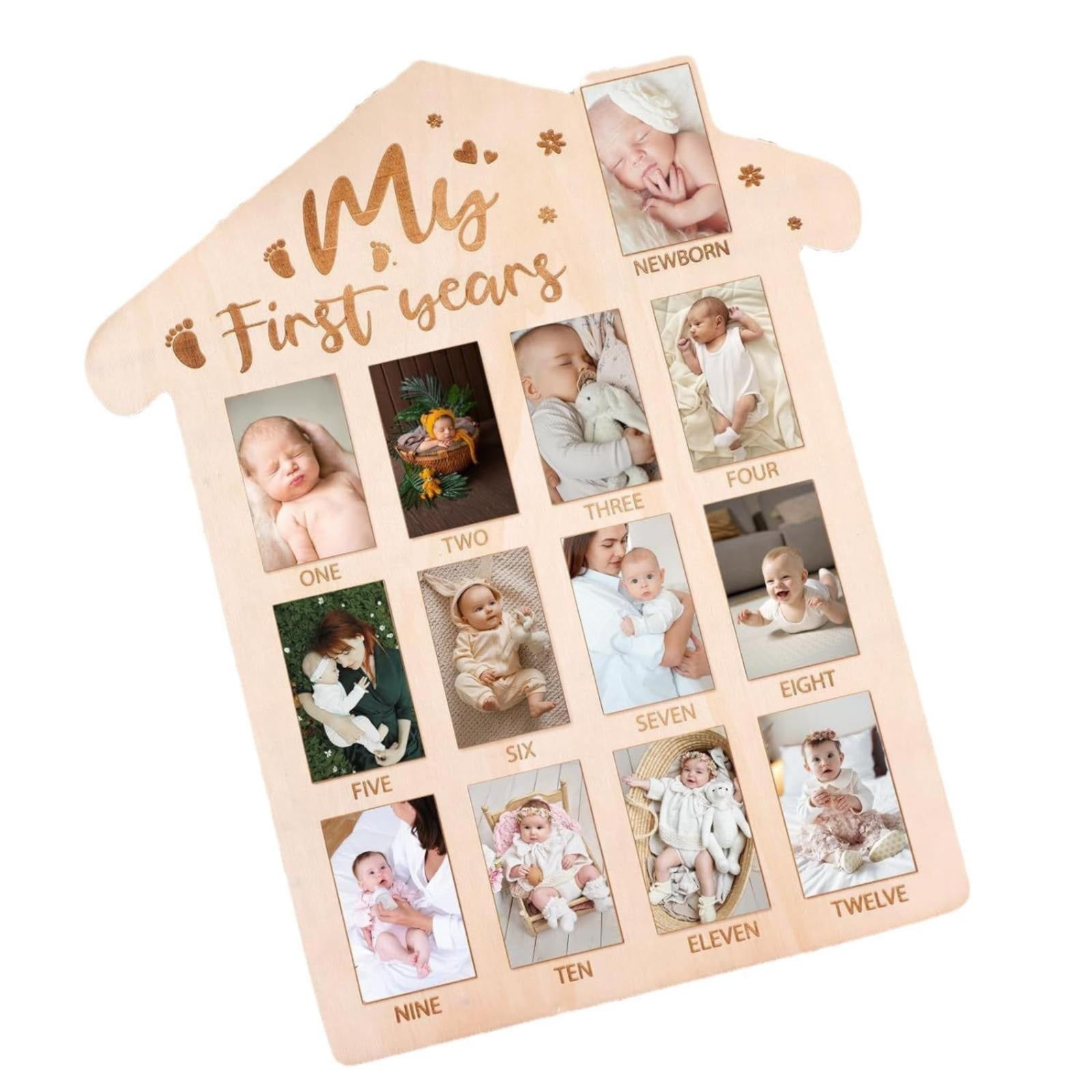 Clearance under $10 My FirstYear Photo Display Wood Board Babys First ...