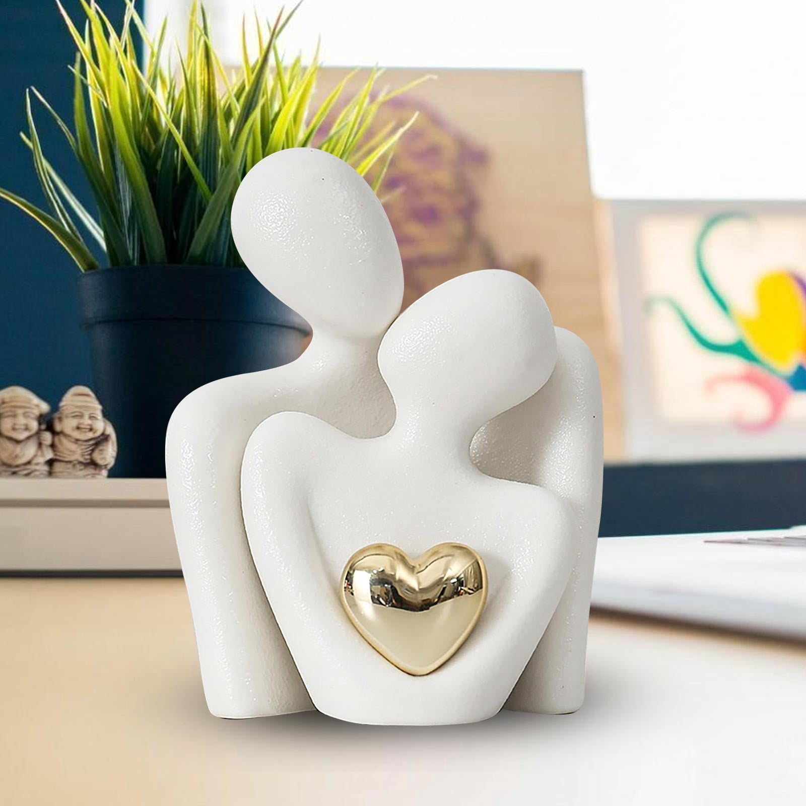 Clearance Under $10 Heart Shaped Gold Plated Abstract Figurine Art ...
