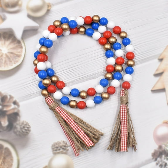 Clearance Under 10$! Independence Day Soft Rope Tassel Bead Wood Bead ...