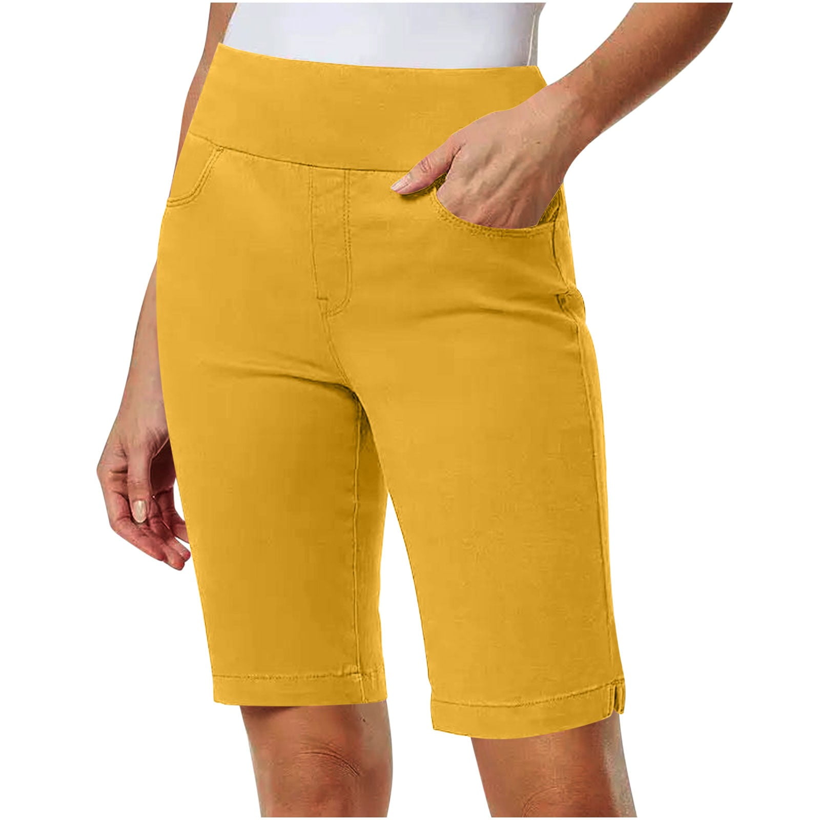 Clearance under 10$ Sevevn Women Solid Stretch Twill Shorts Thin Waist ...