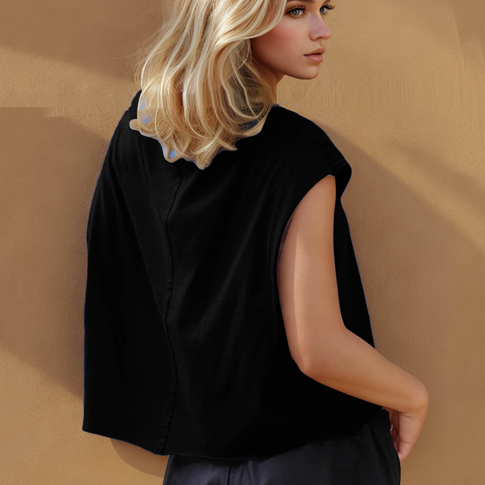 Sevevn Womens Open Back Workout Tops Backless Short Sleeve Athletic ...